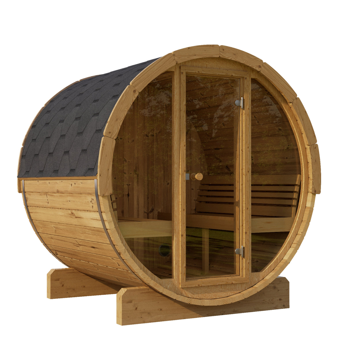 SaunaLife Model E8G Ergo-Series 6-Person Traditional Outdoor Barrel Sa ...