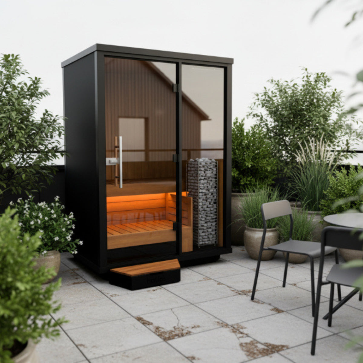 Haljas Hele Nano 2-Person Traditional Outdoor Sauna — Pure Saunas