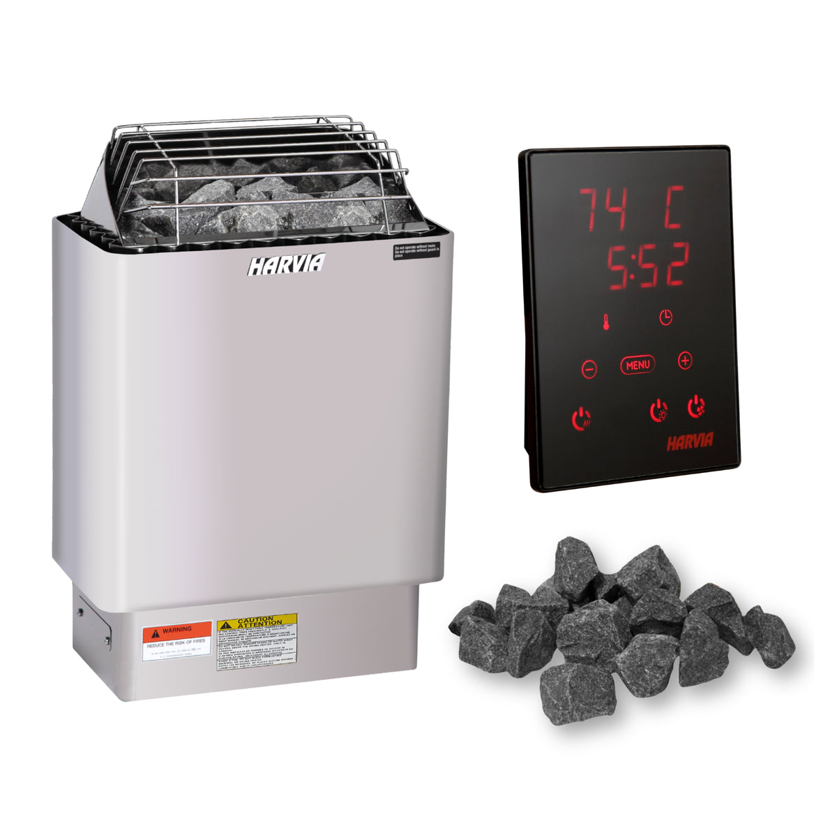 Harvia KIP45W 4.5kW Electric Sauna Heater Package w/ Xenio WiFi Contro ...
