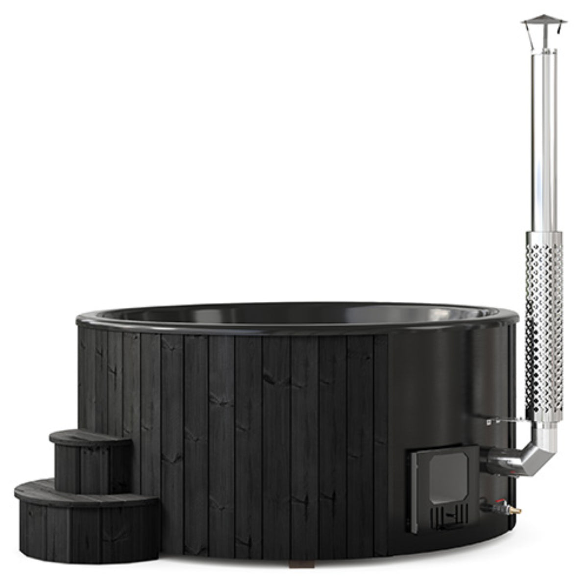 SaunaLife Model S6B Soak-Series 7-Person Wood-Burning Hot Tub (Black ...