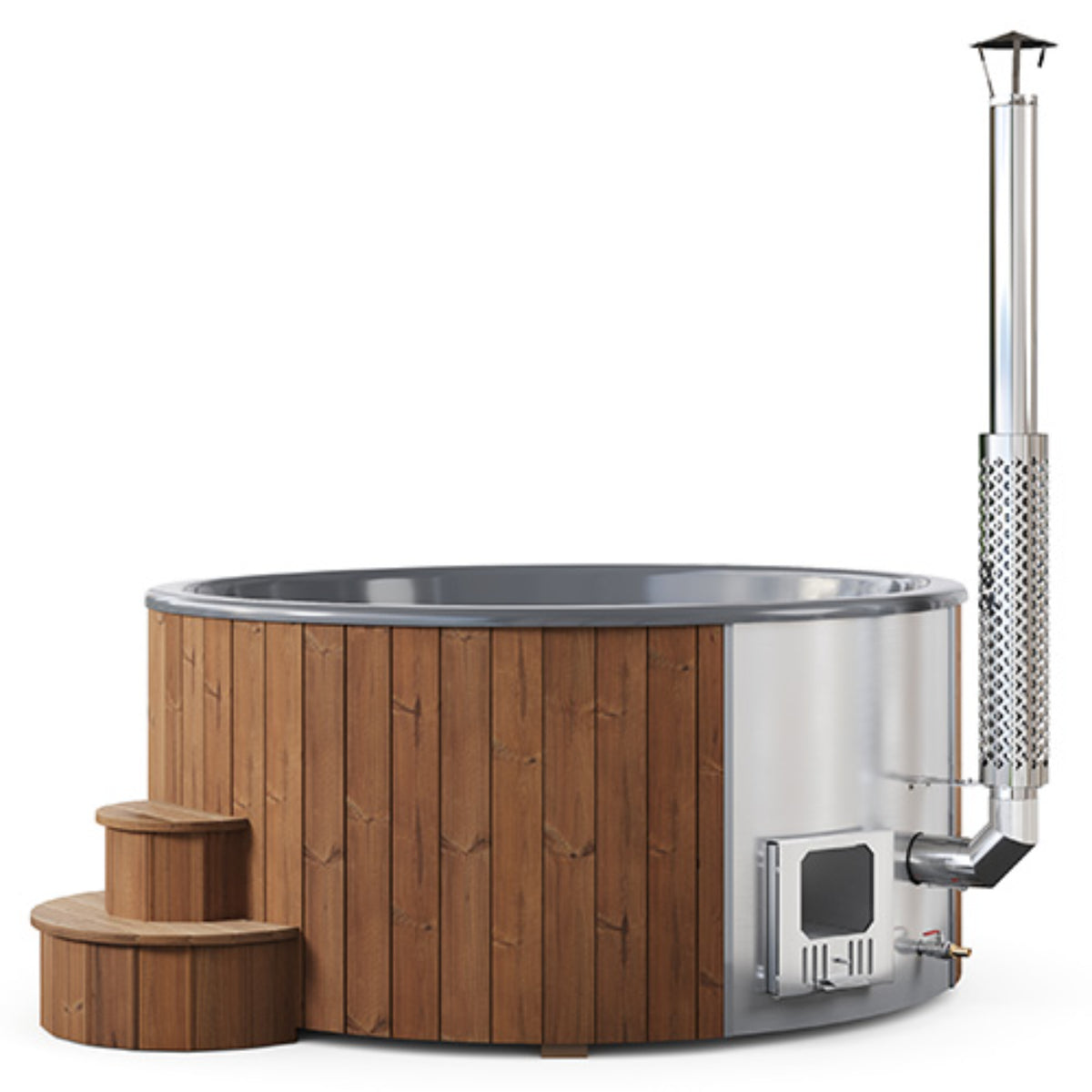 SaunaLife Model S6N Soak-Series 7-Person Wood-Burning Hot Tub (Natural ...